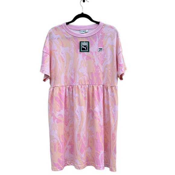 Puma | Dresses | Puma Asos Downtown Marble Babydoll Crewneck Mini Dress ...